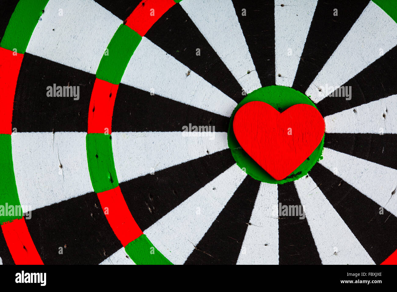 Closeup black white target with heart bullseye as love background Stock ...