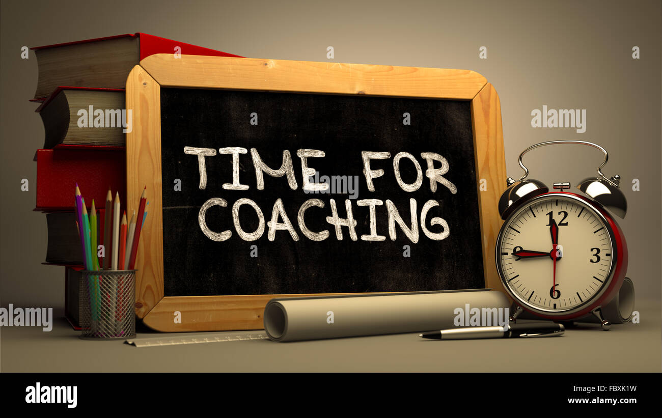Hand Drawn Time for Coaching Concept on Chalkboard Stock Photo - Alamy