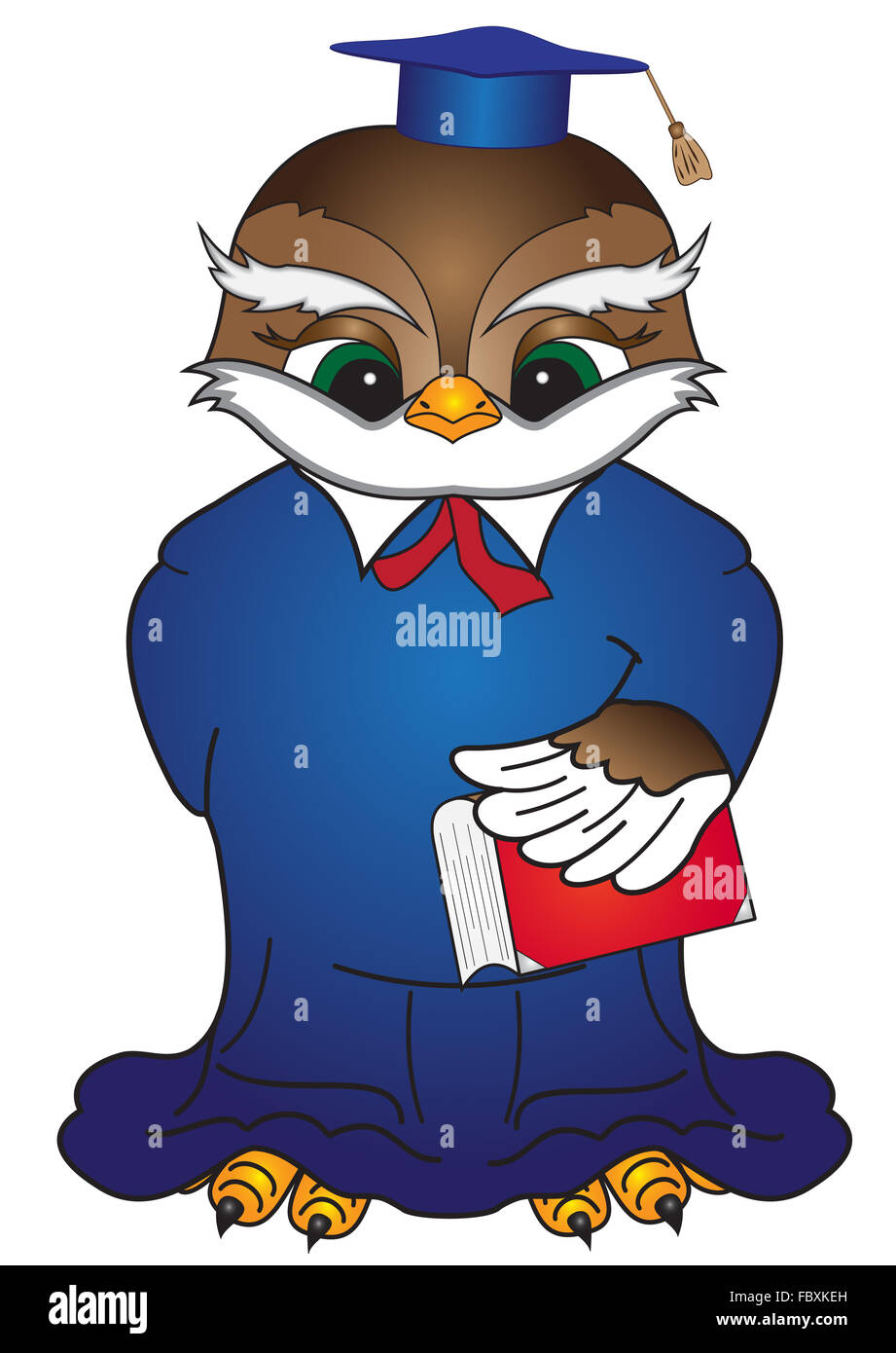 Cartoon bird with book Stock Photo - Alamy