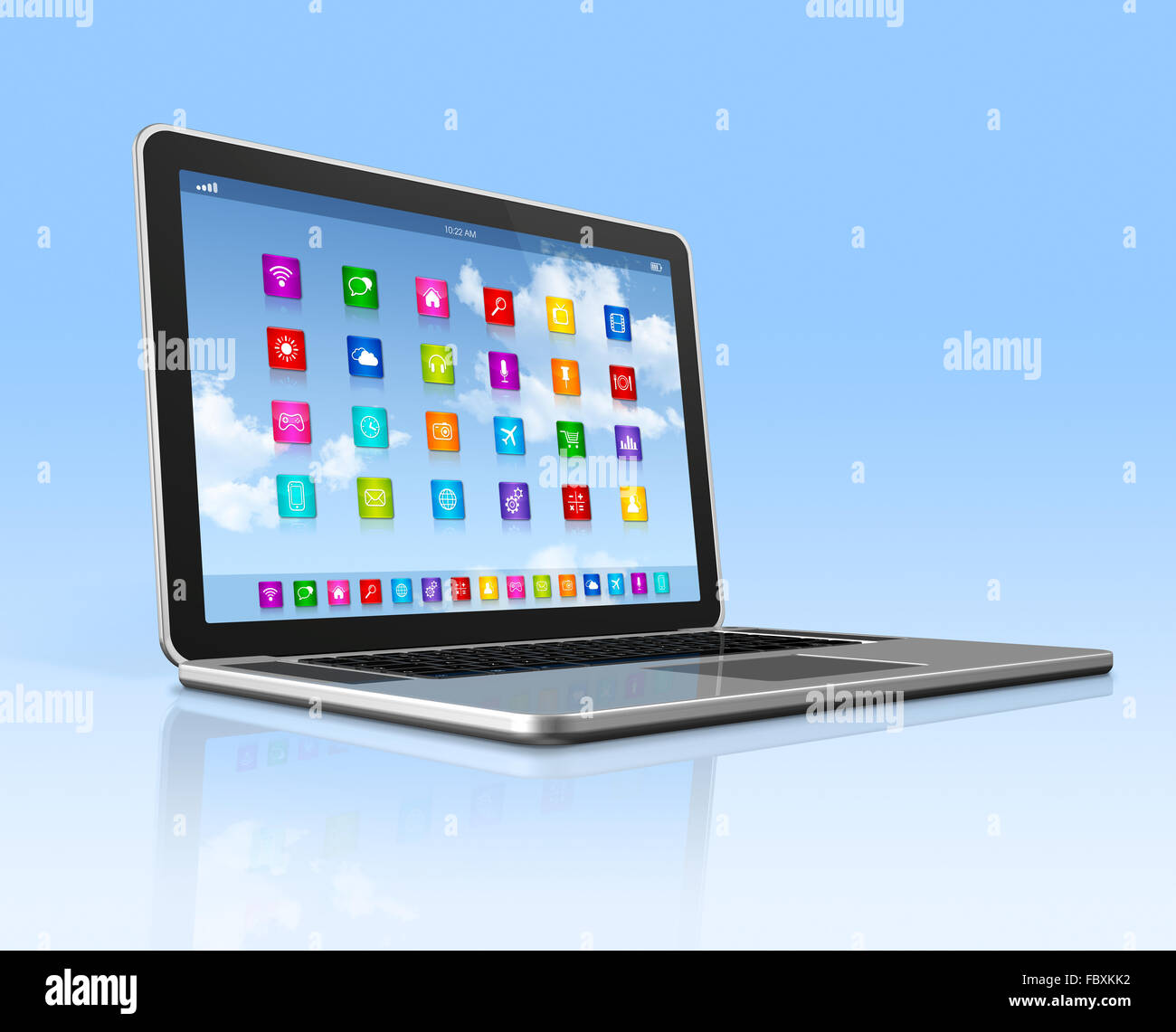 Laptop Computer - apps icons interface Stock Photo - Alamy