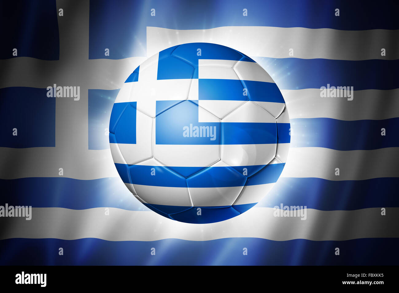 Soccer football with greece flag illustration hi-res stock photography ...
