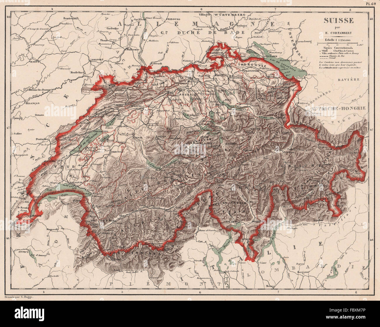 Map of switzerland with lakes hi-res stock photography and images - Alamy