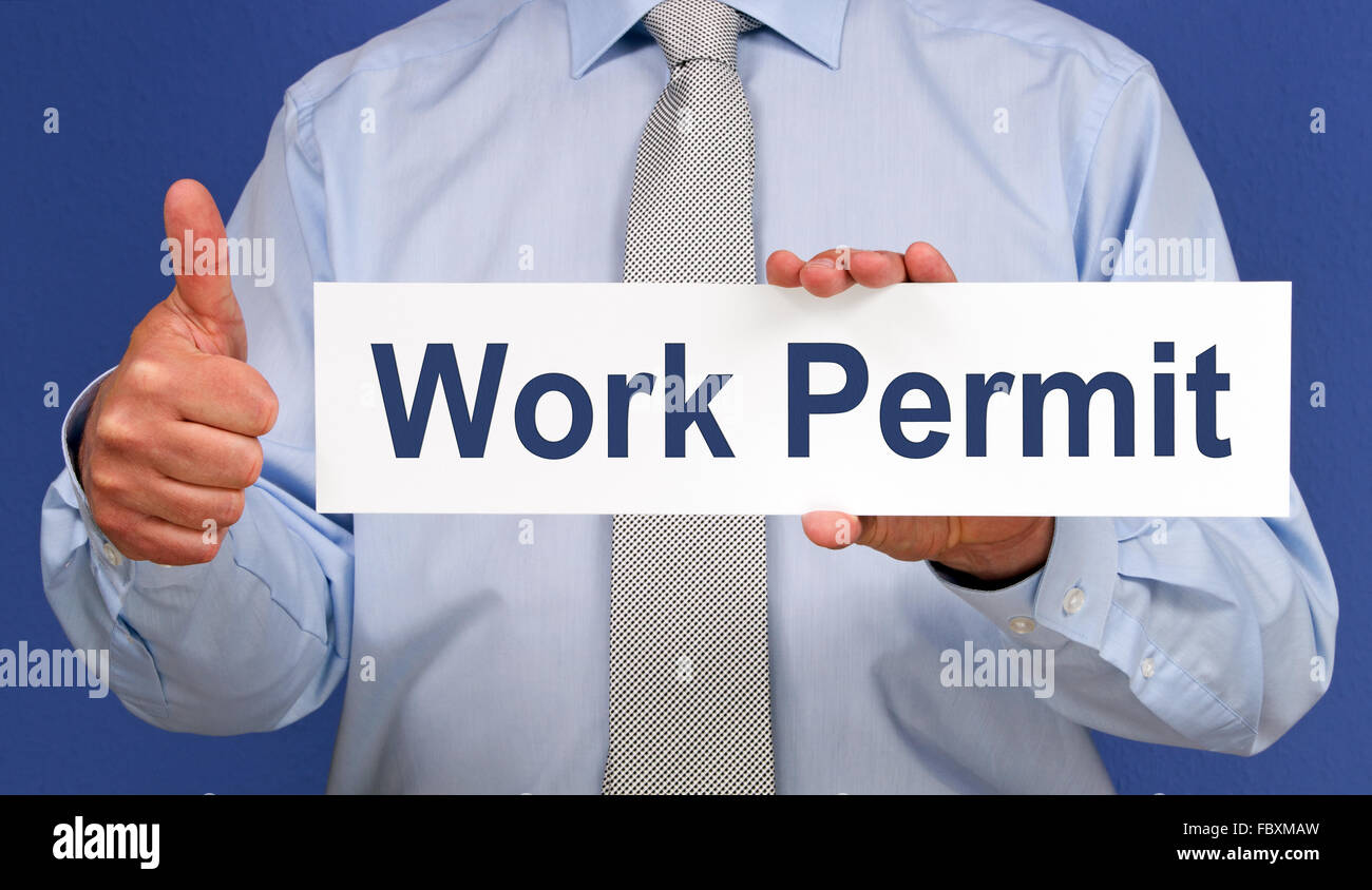Work permit word hi-res stock photography and images - Alamy