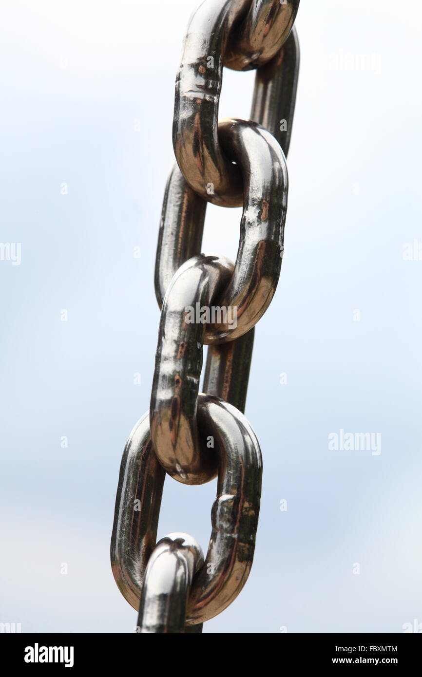 steel metal chain links segment Stock Photo - Alamy