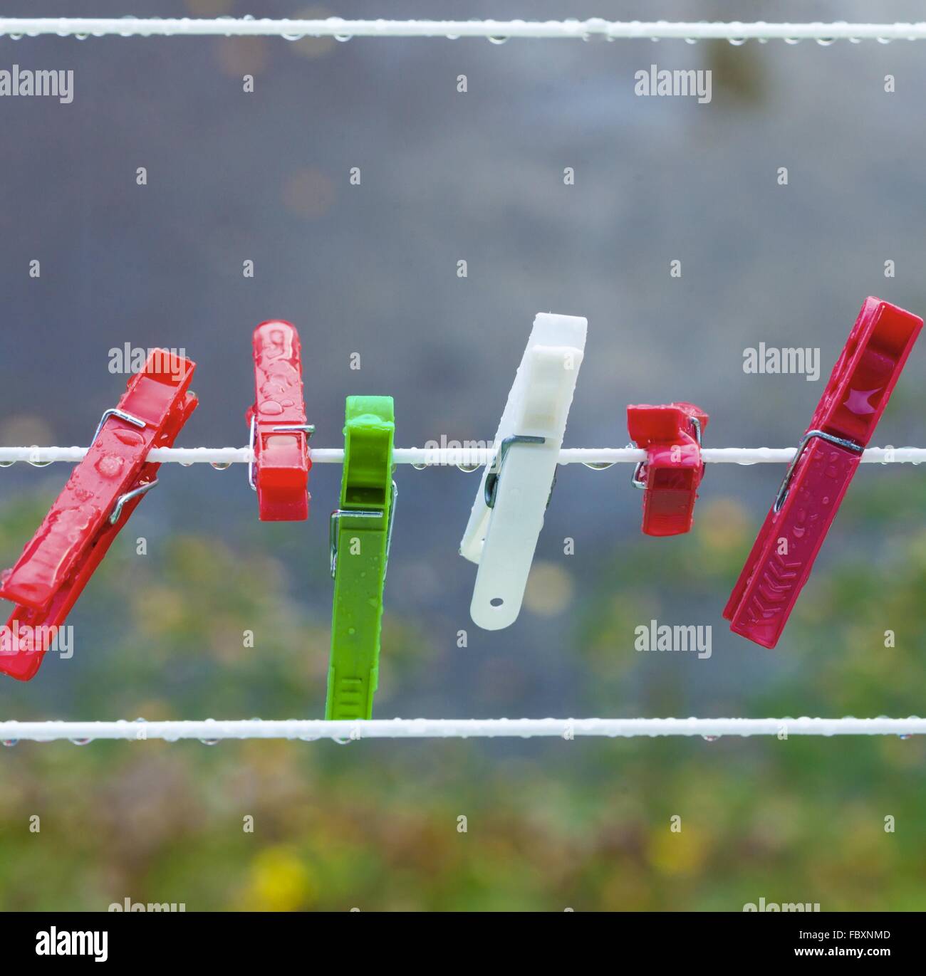 Washing line clips hi-res stock photography and images - Alamy