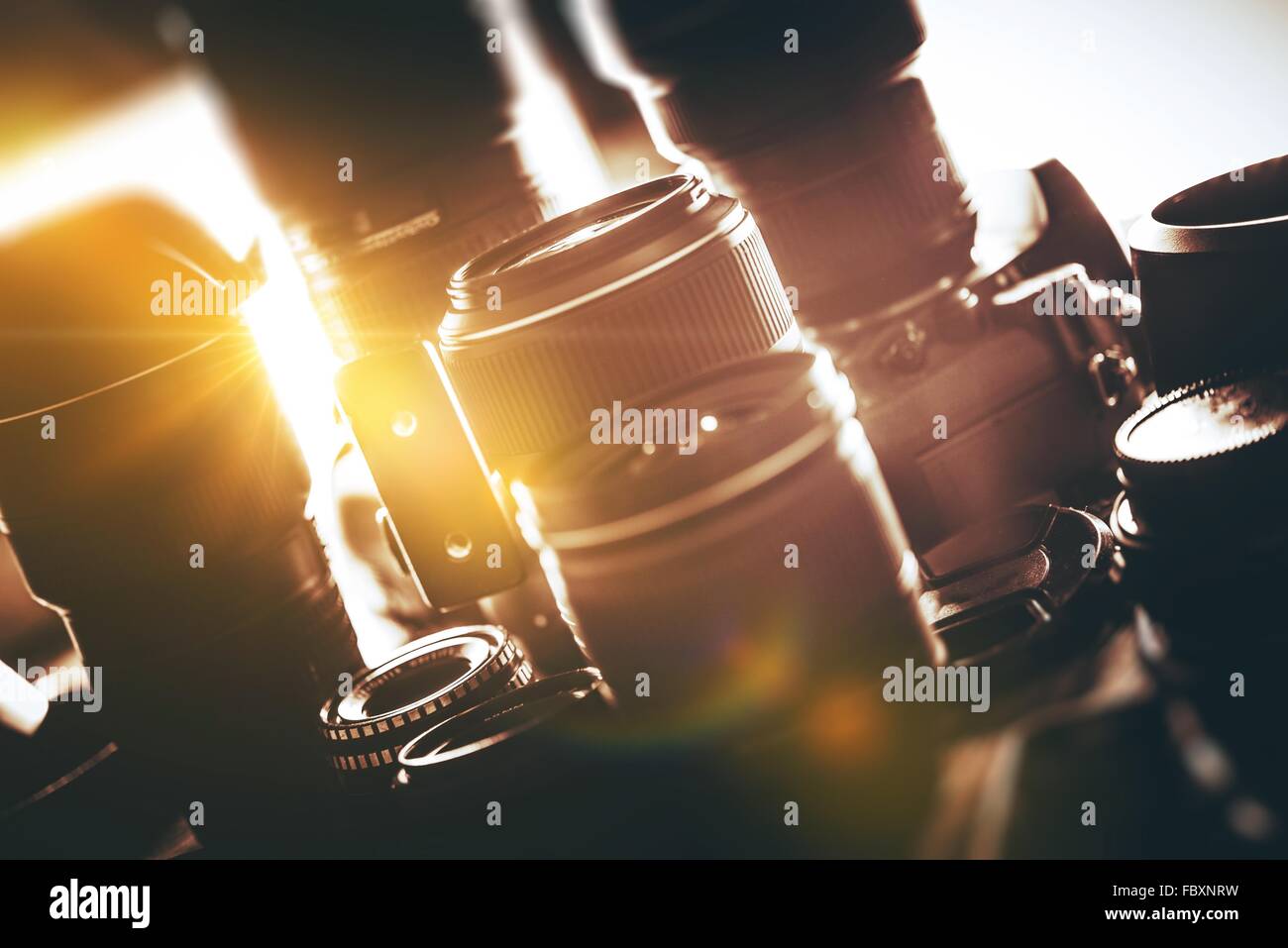 Digital Photography Lenses Dream Set. Single Light Ray in Between ...