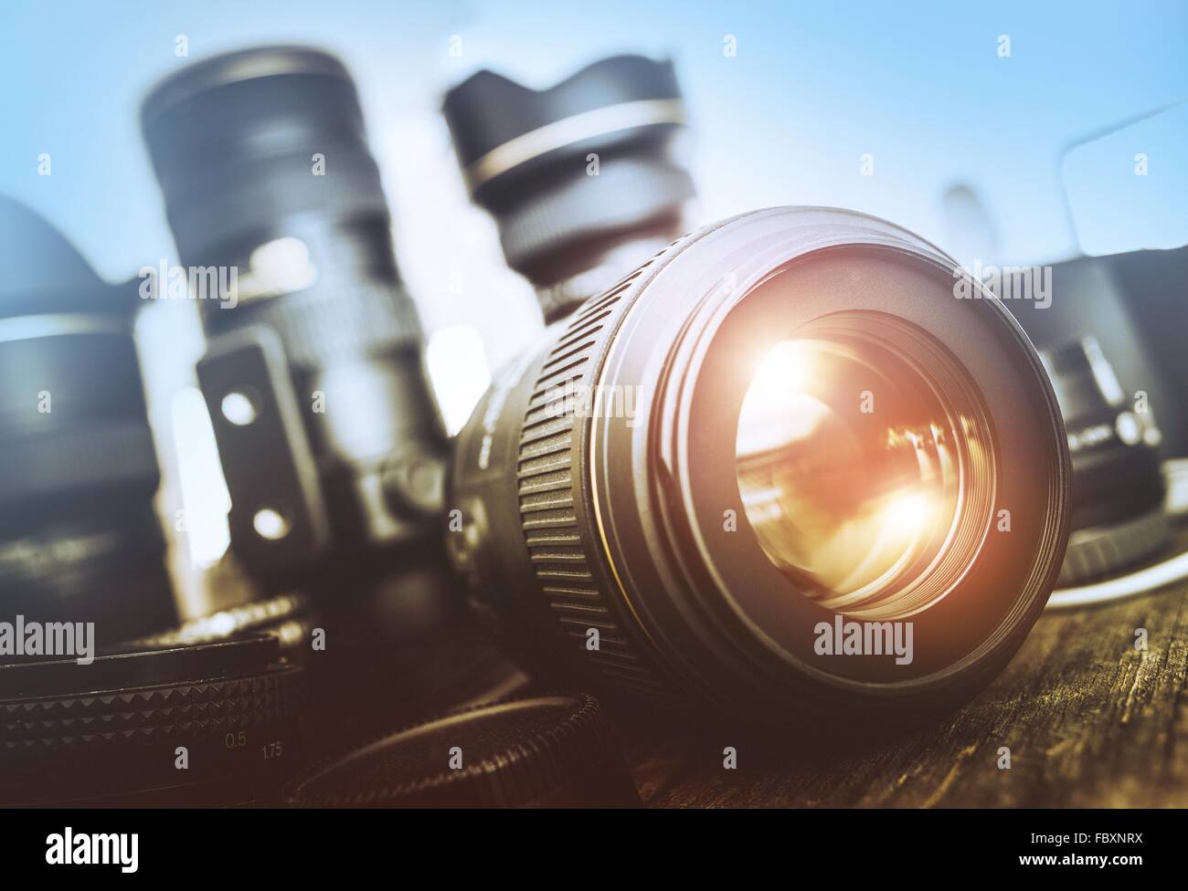 Digital Photography Set. Photography Equipment. Professional Lenses on ...
