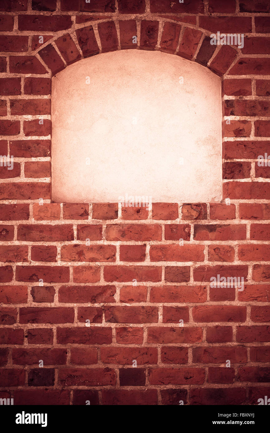 Old arch arc niche with copy space in brick wall background Stock Photo ...