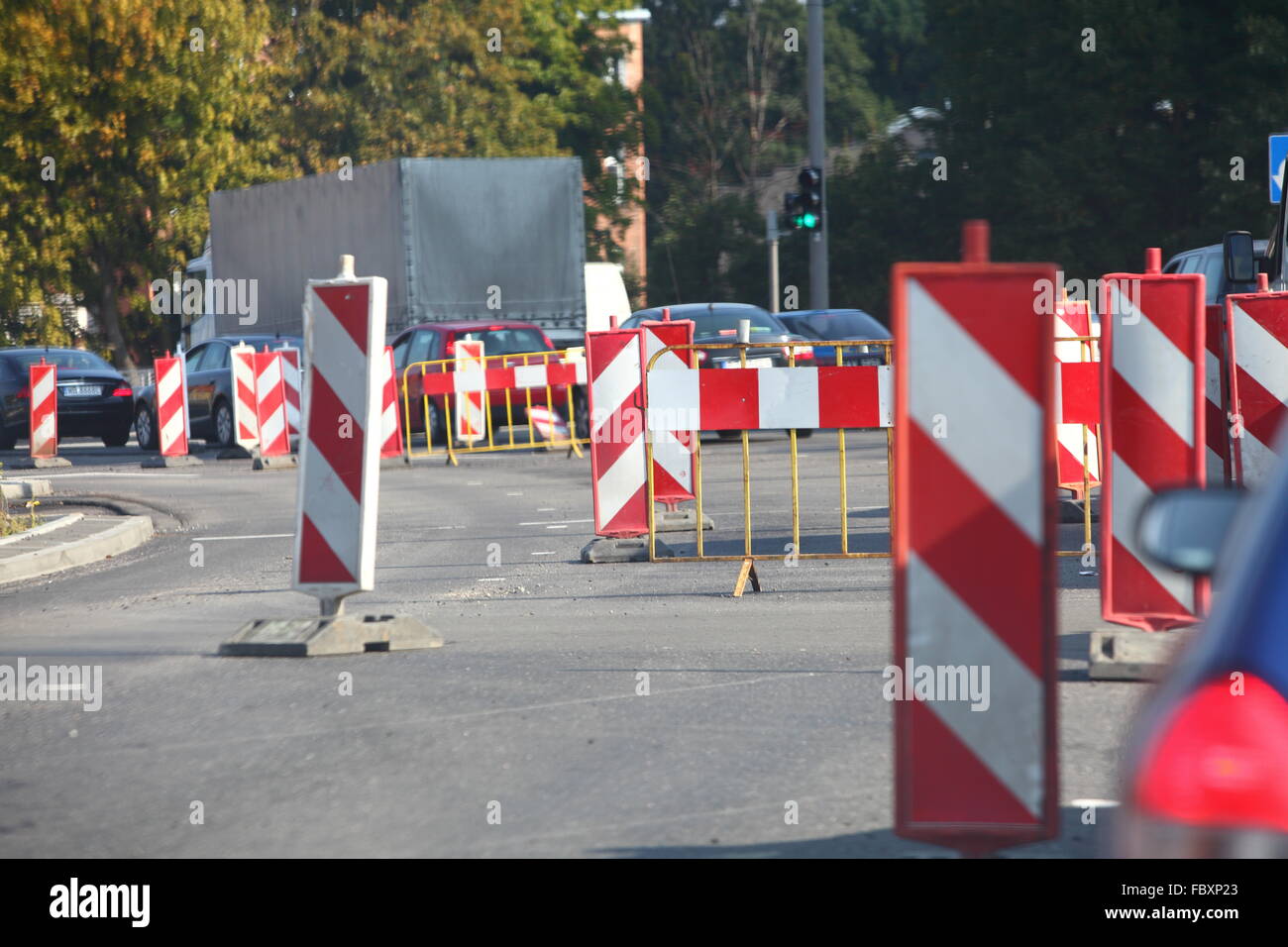 traffic signs Road Closed warning sign Stock Photo - Alamy