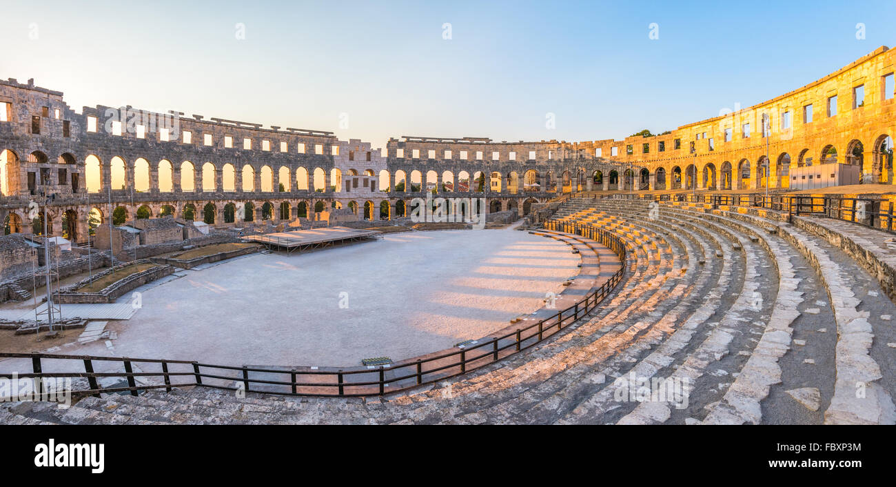 Inside of Ancient Roman Amphitheater in Pula, Croatia, Famous Travel ...