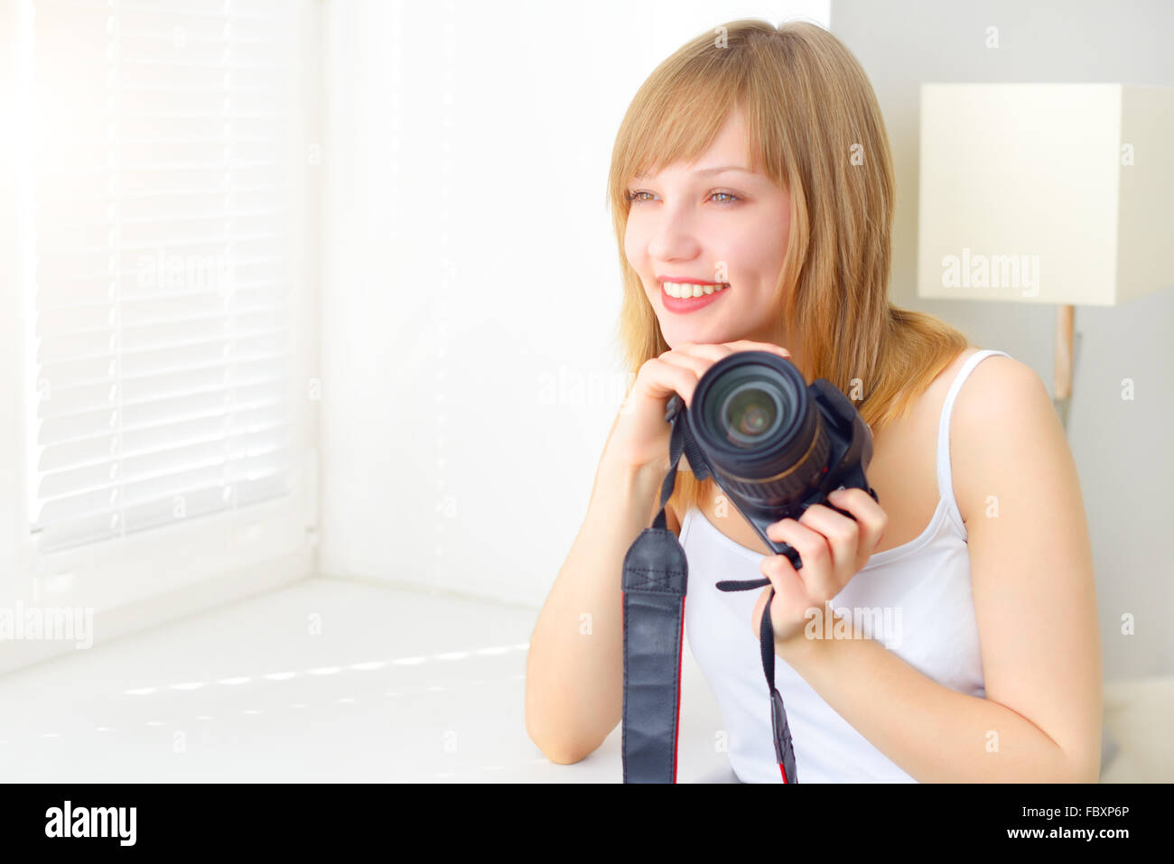 Teenage girl with digital camera Stock Photo - Alamy