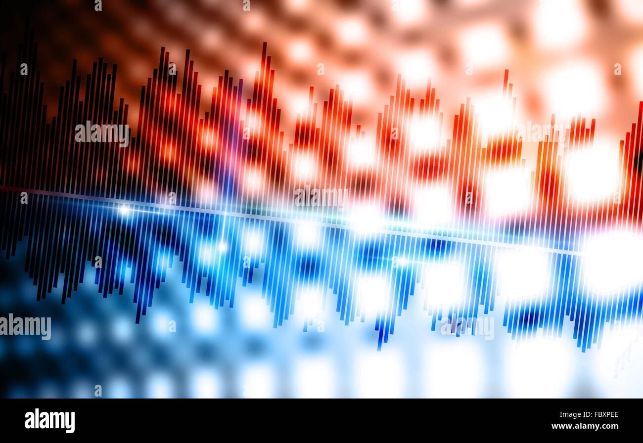 Music Waves Abstract Background Illustration. Glowing Lights of Disco ...