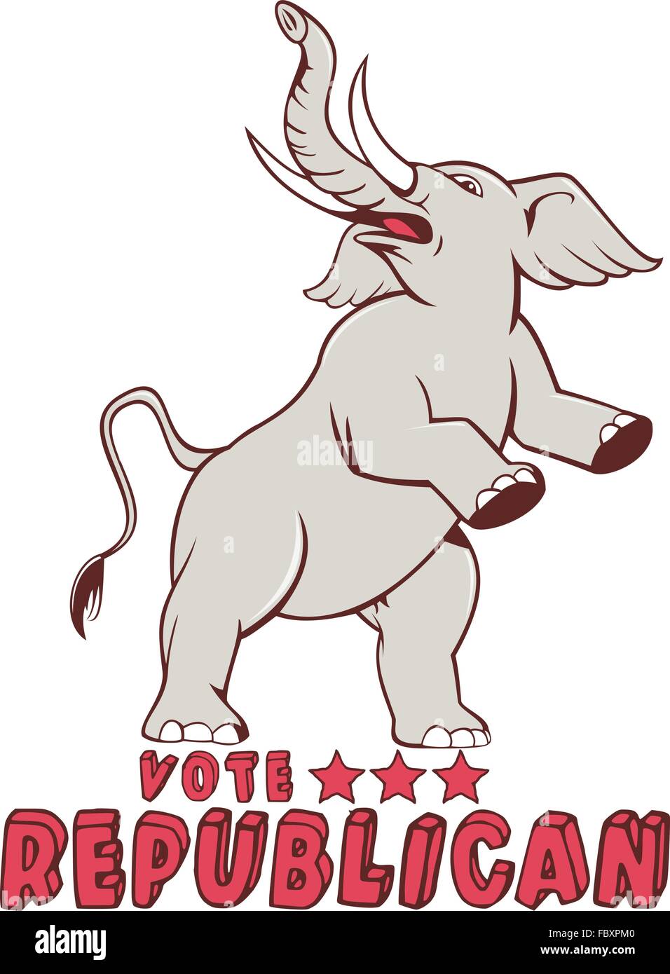 Illustration of a republican elephant mascot of the republican party ...