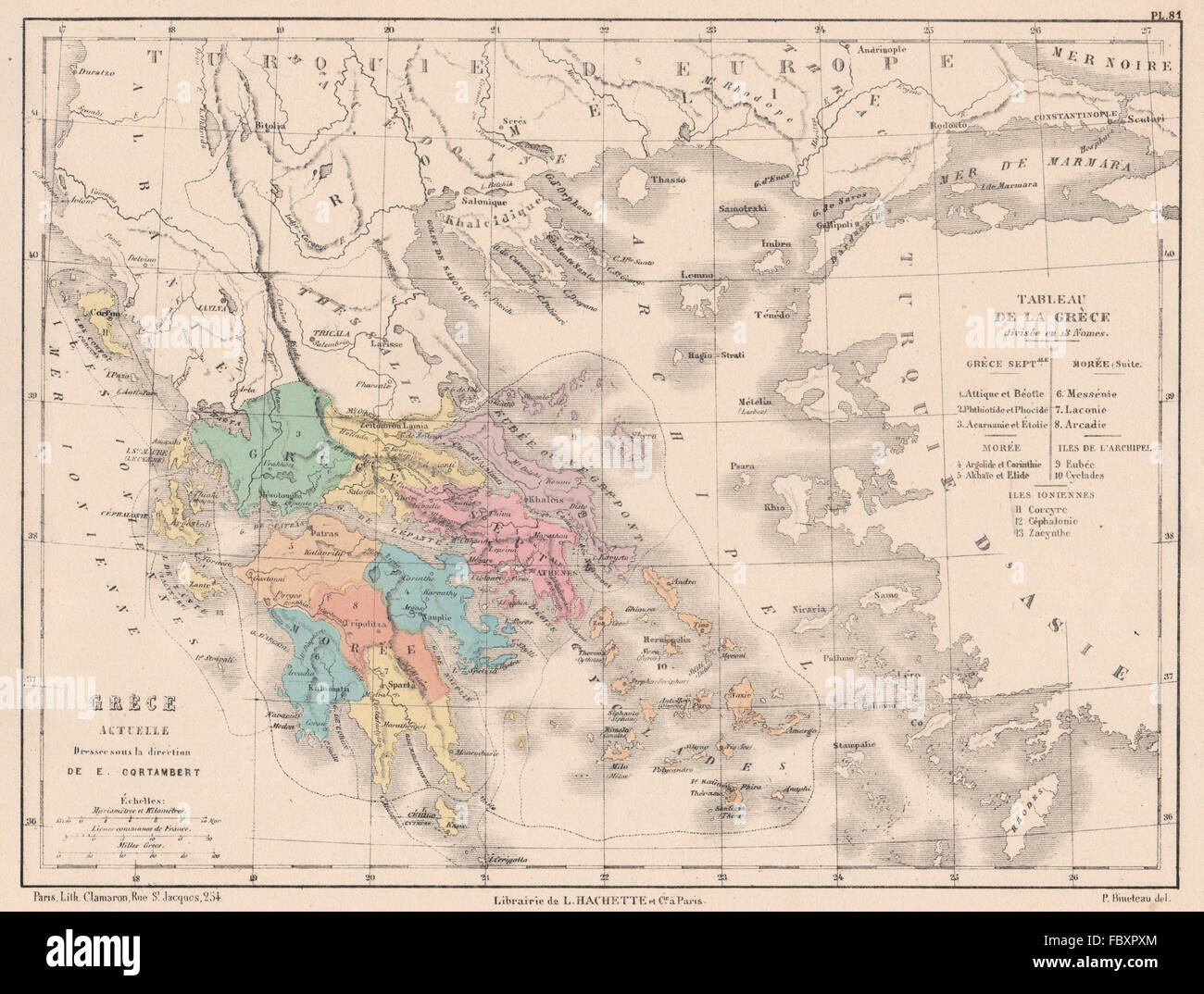 GREECE divided into 13 provinces. Cyclades. Ionian Islands. CORTAMBERT ...