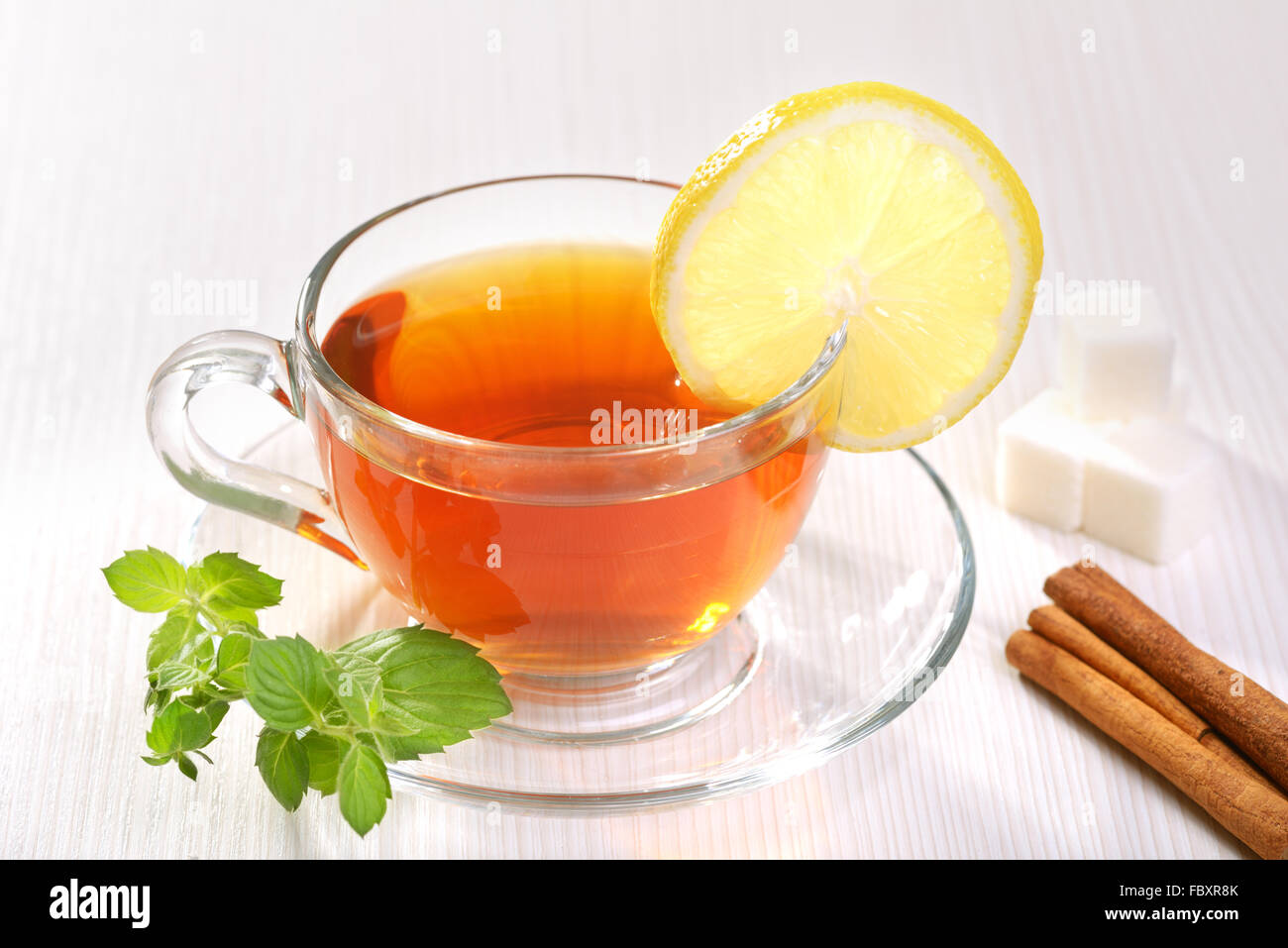 Black Tea with Lemon Stock Photo - Alamy
