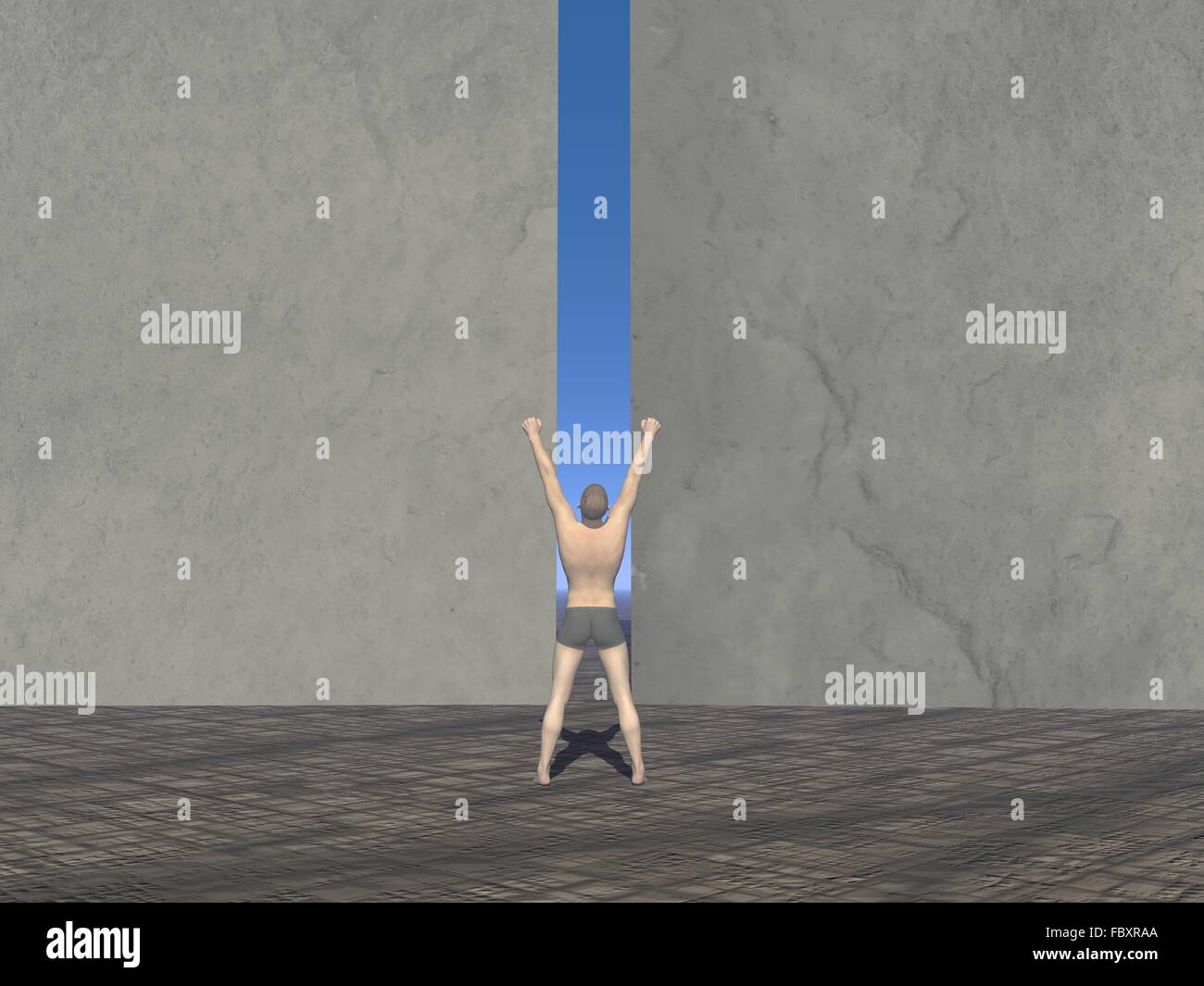 A man and wall Stock Photo - Alamy