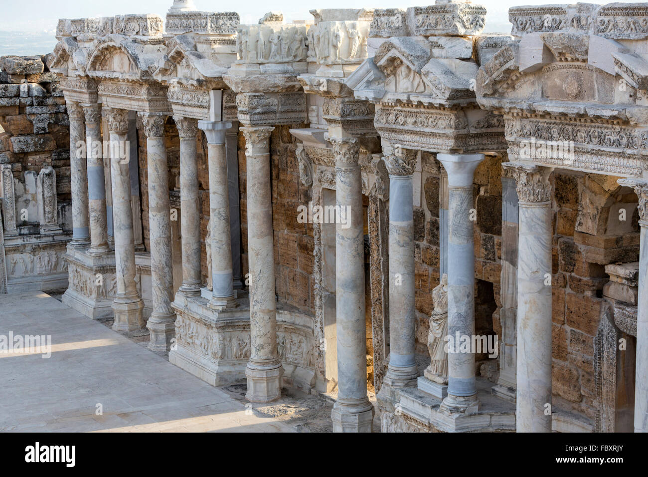 Bas-relief decoration in the Roman Theatre in Hierapolis, Pamukkale ...