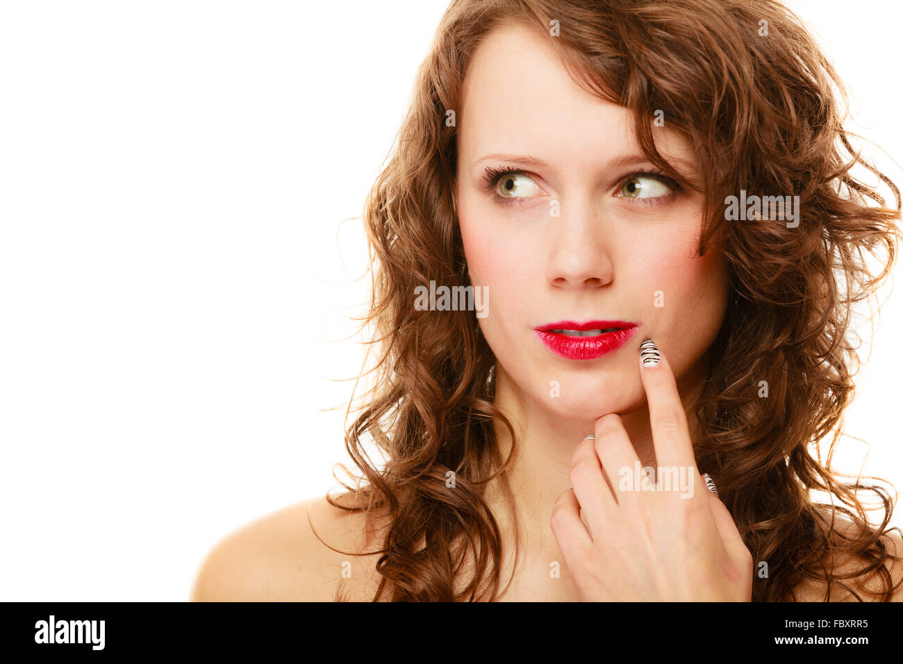 Woman with thoughtful look hi-res stock photography and images - Alamy