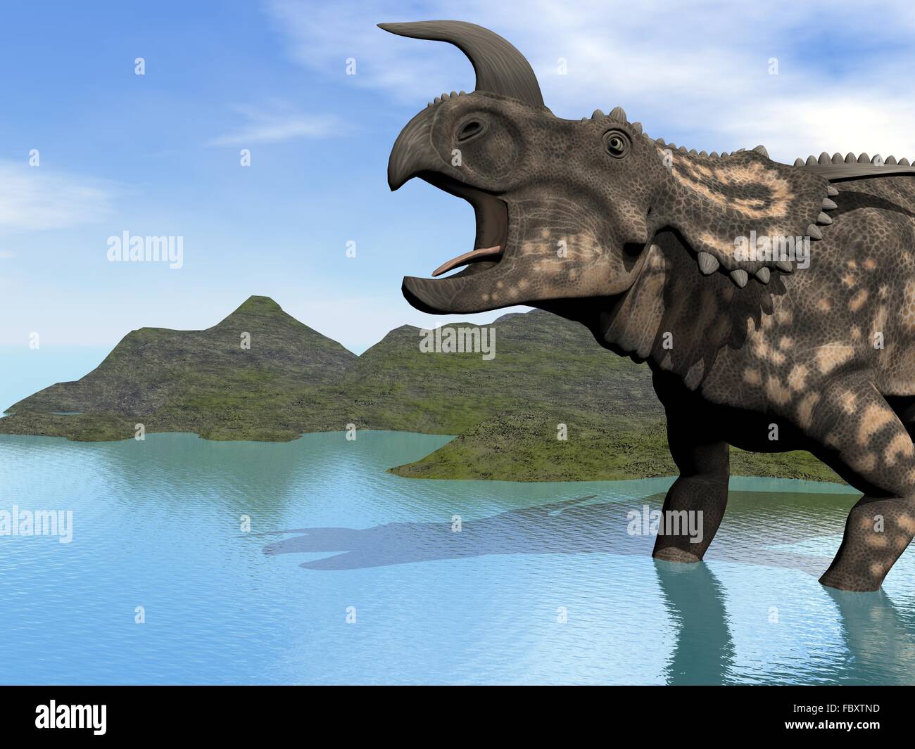 einiosaurus in lake Stock Photo - Alamy