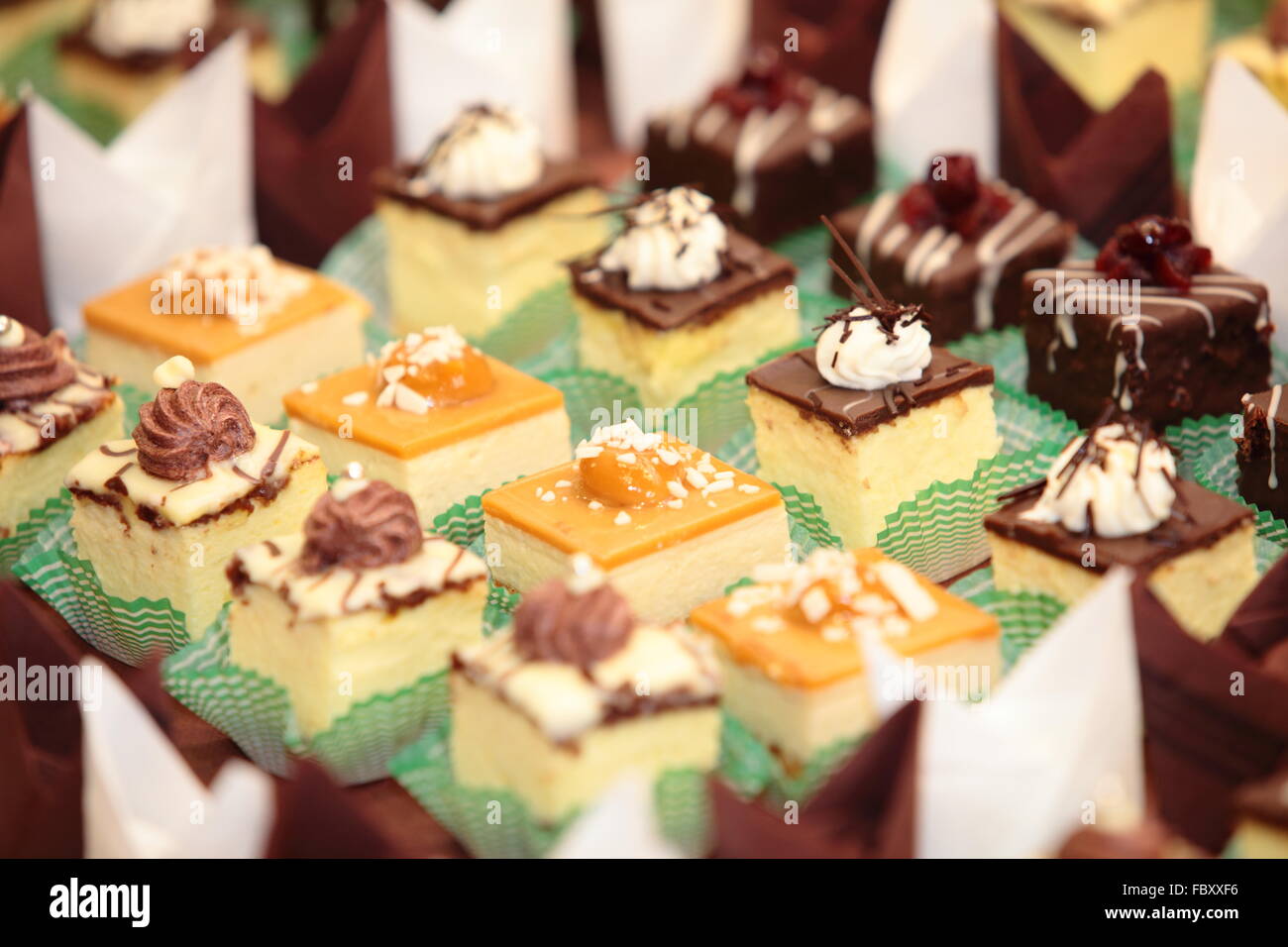 Varieties of cakes desserts catering sweets Stock Photo - Alamy
