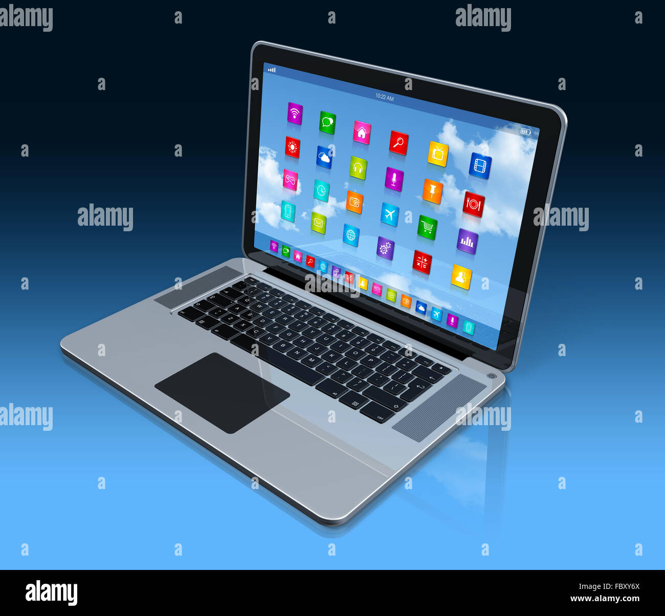 Laptop computer apps icons interface hi-res stock photography and ...