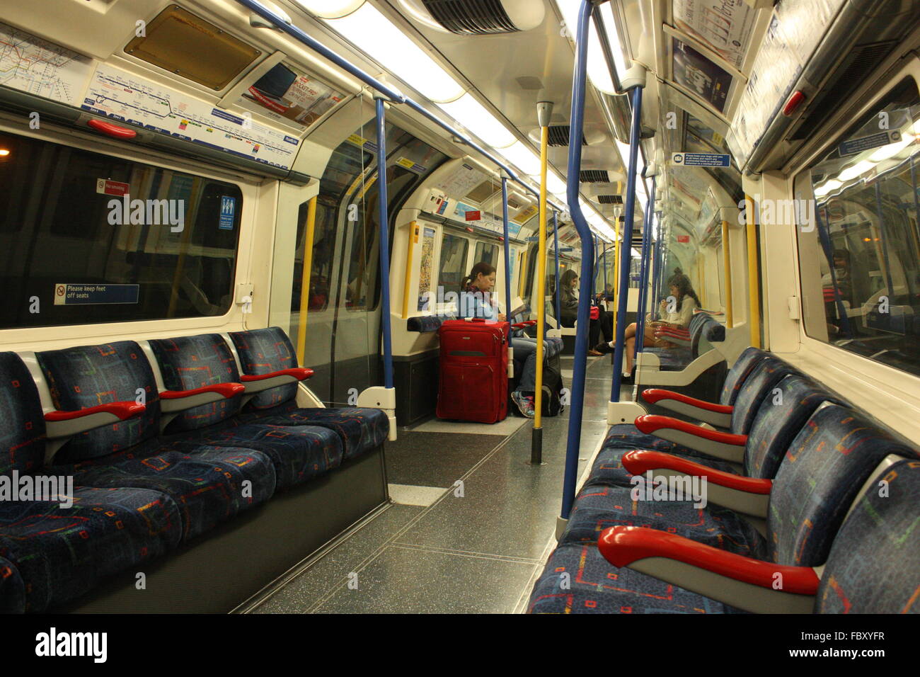 The inside of a London Underground train, England Stock Photo - Alamy