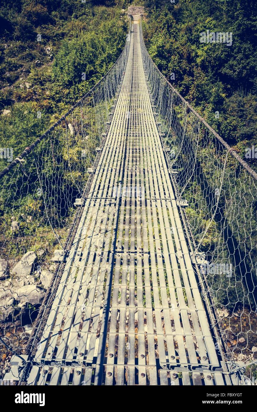 Metal suspension bridge Stock Photo - Alamy