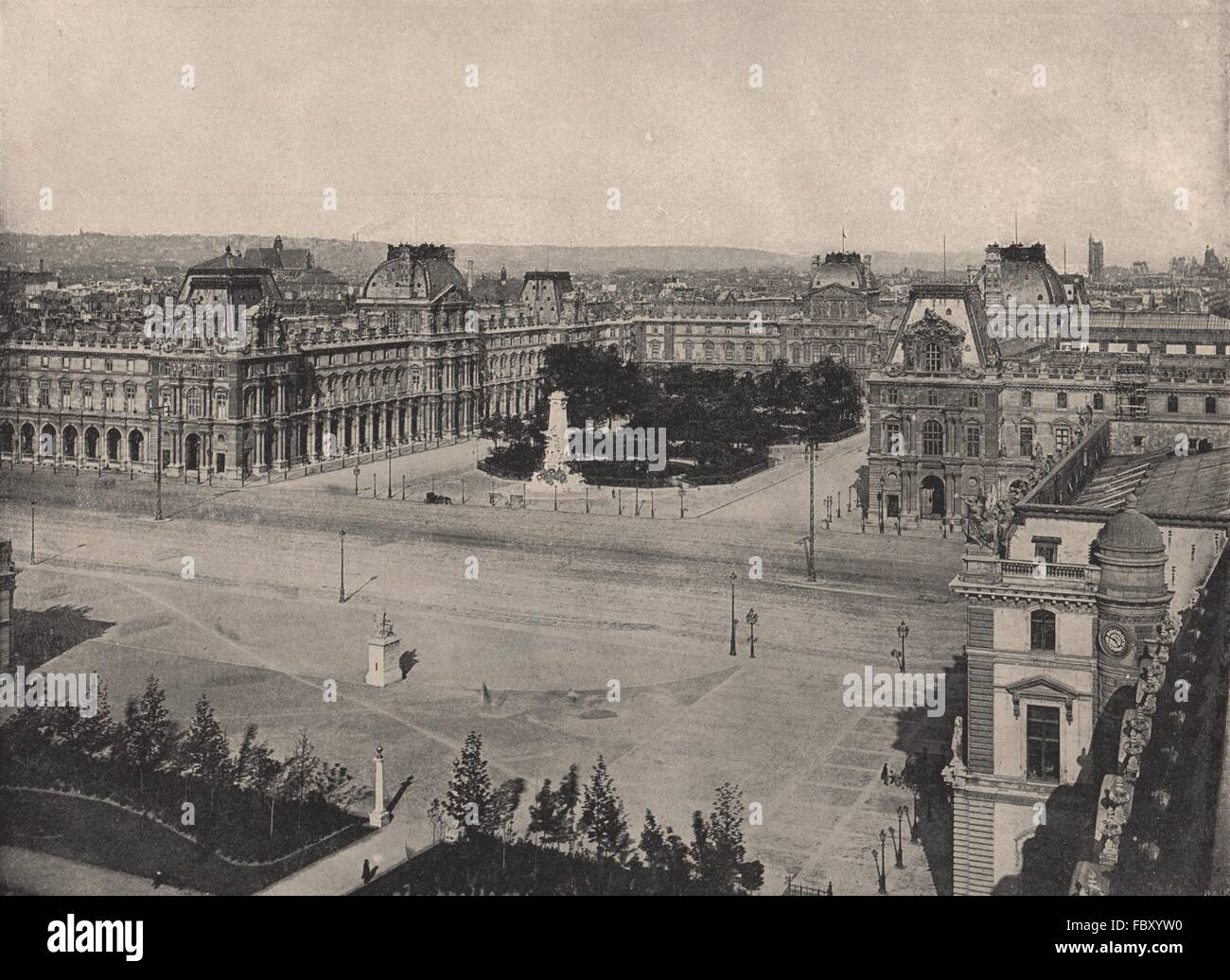 PARIS. The new Louvre. Paris, antique print 1895 Stock Photo - Alamy