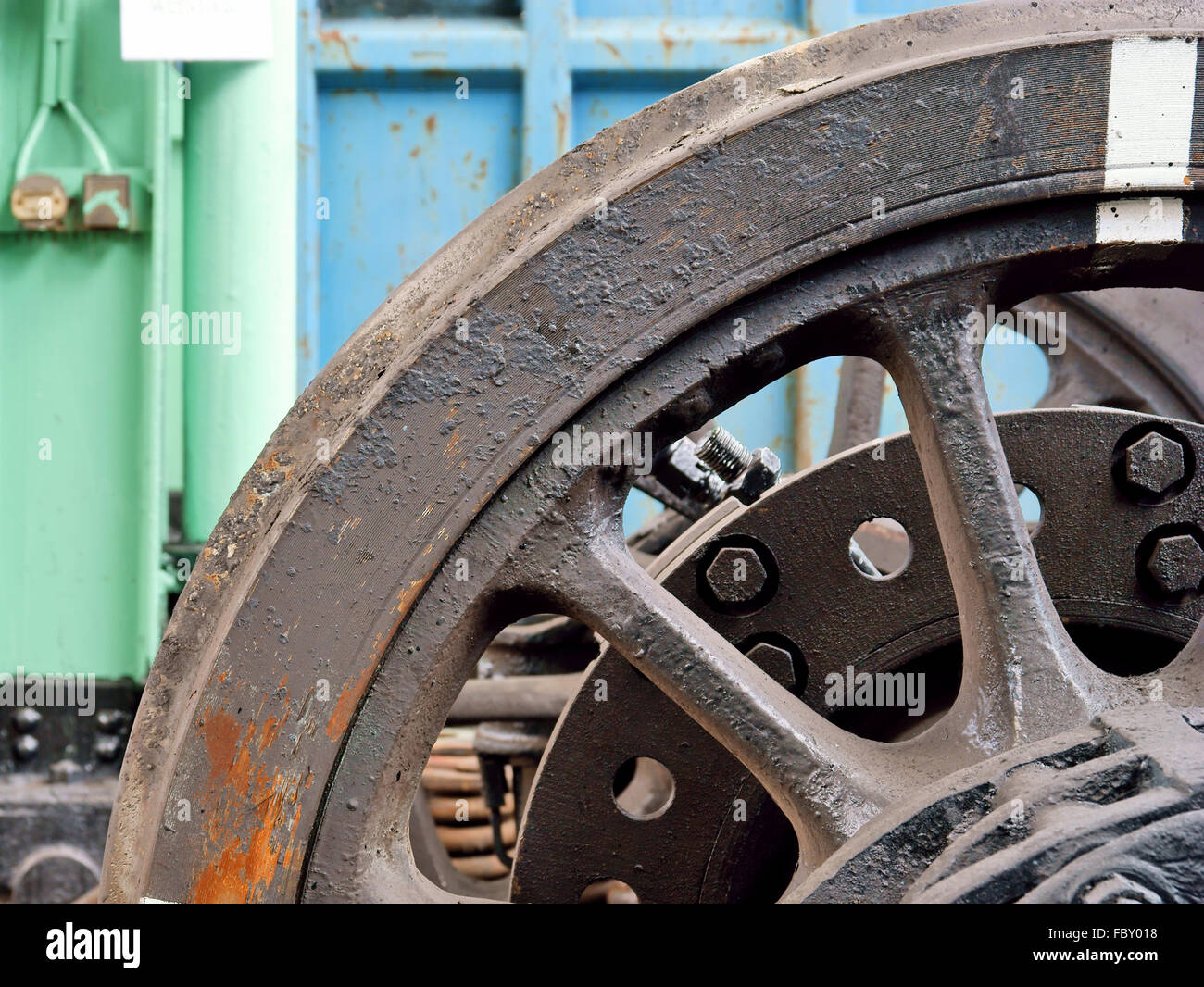Vintage style steam engine wheel Stock Photo - Alamy