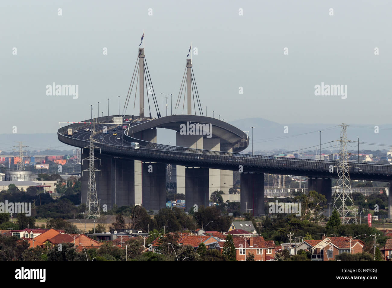 West Gate bridge over Yarra River in Melbourne Stock Photo - Alamy