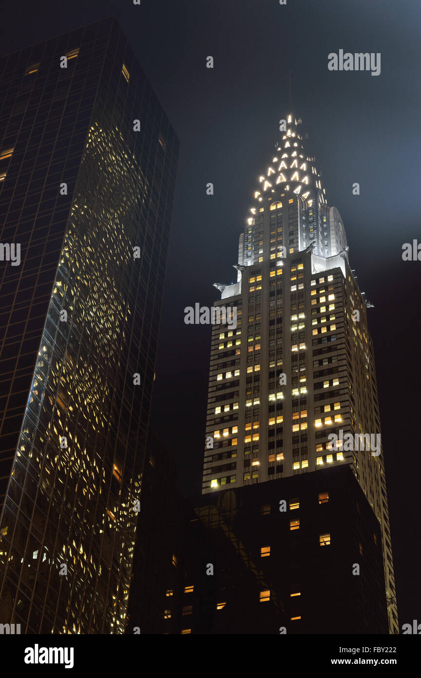 Chrysler Building At Night Close Up