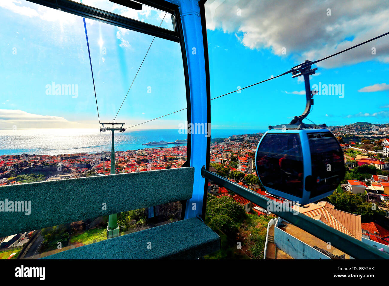 Madeira Funchal cable car ride to Monte Stock Photo - Alamy