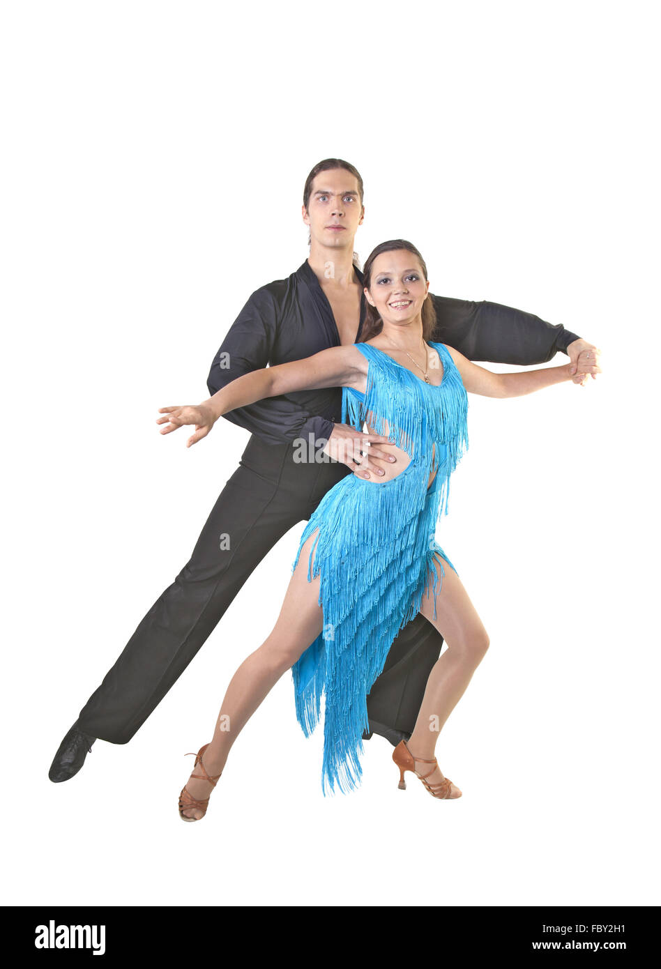 Dancing couple isolated over white background Stock Photo - Alamy