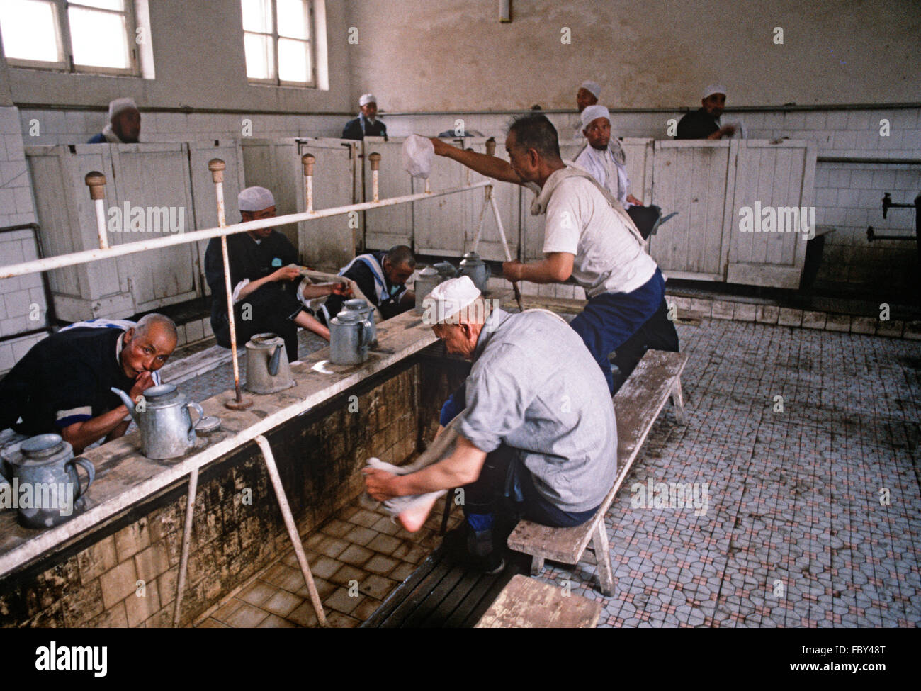 Chinese Muslim ablutions in Yinchuan Mosque, Yinchuan autonomous region ...