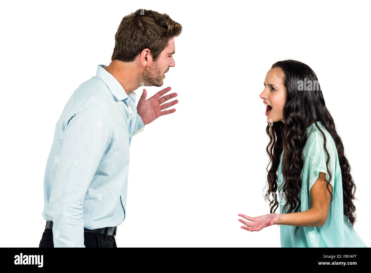 Couple shouting and having argument Stock Photo - Alamy