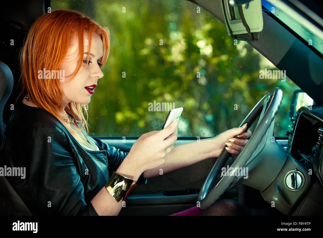 Reading car teenager hi-res stock photography and images - Alamy