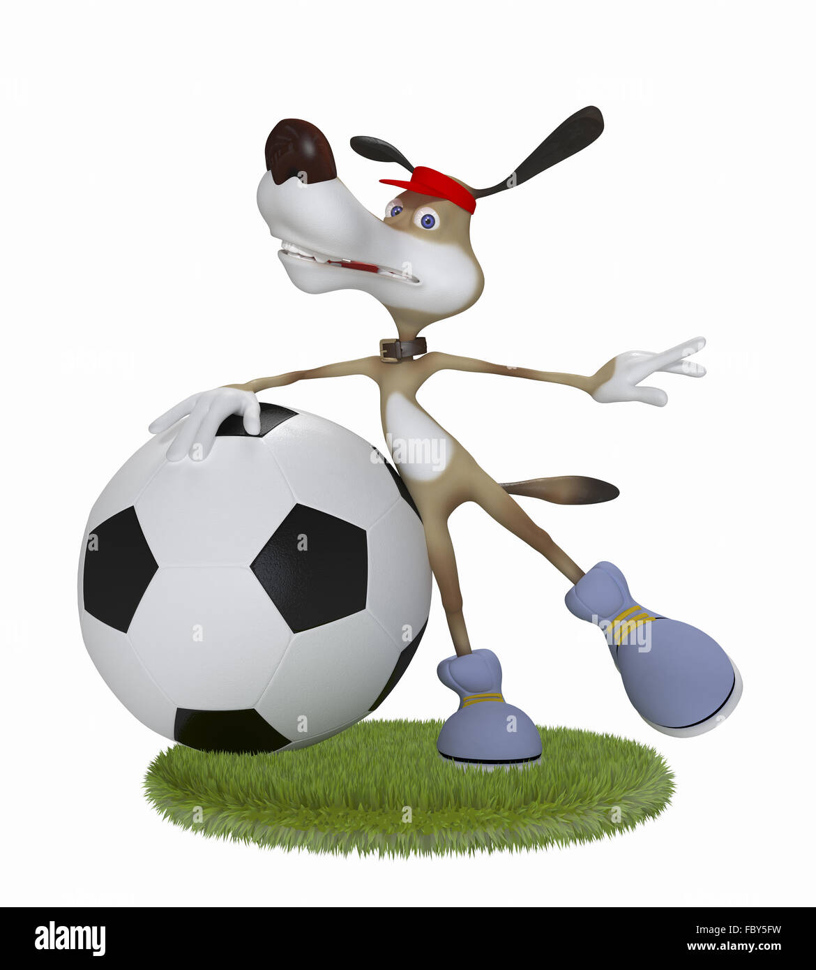 Amusing 3d dog football player Stock Photo - Alamy