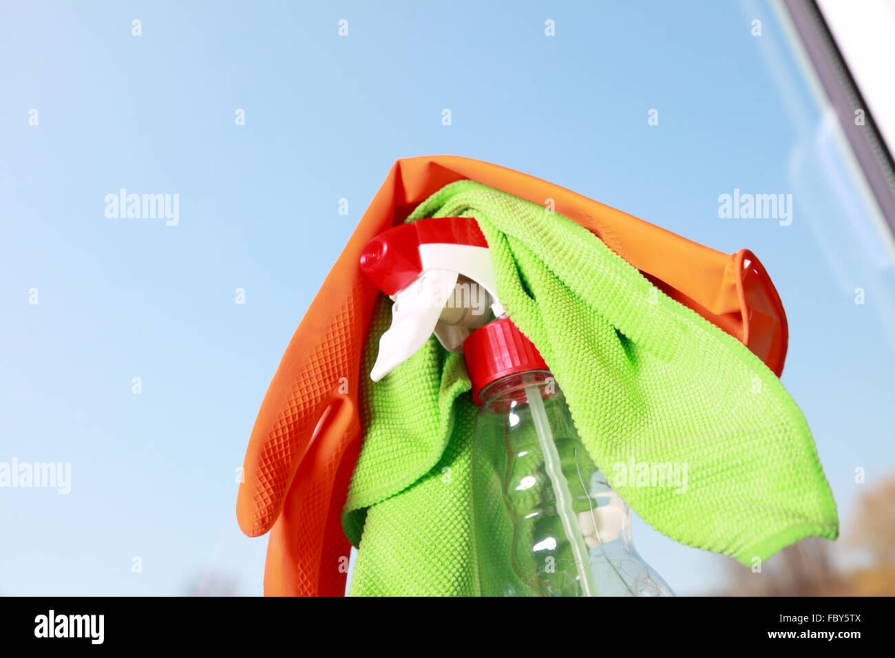 Tools for cleaning windows Stock Photo - Alamy