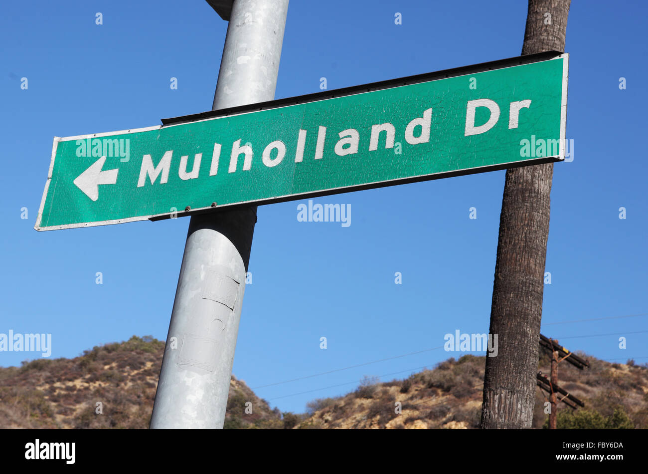mulholland drive sign Stock Photo - Alamy