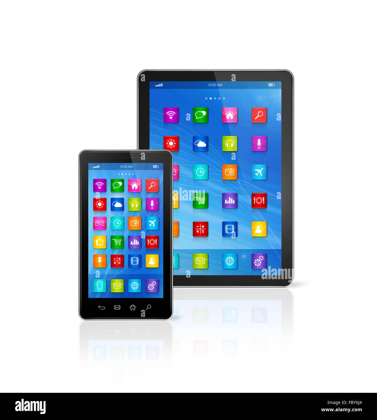 Digital interface on tablet smartphone Cut Out Stock Images & Pictures ...