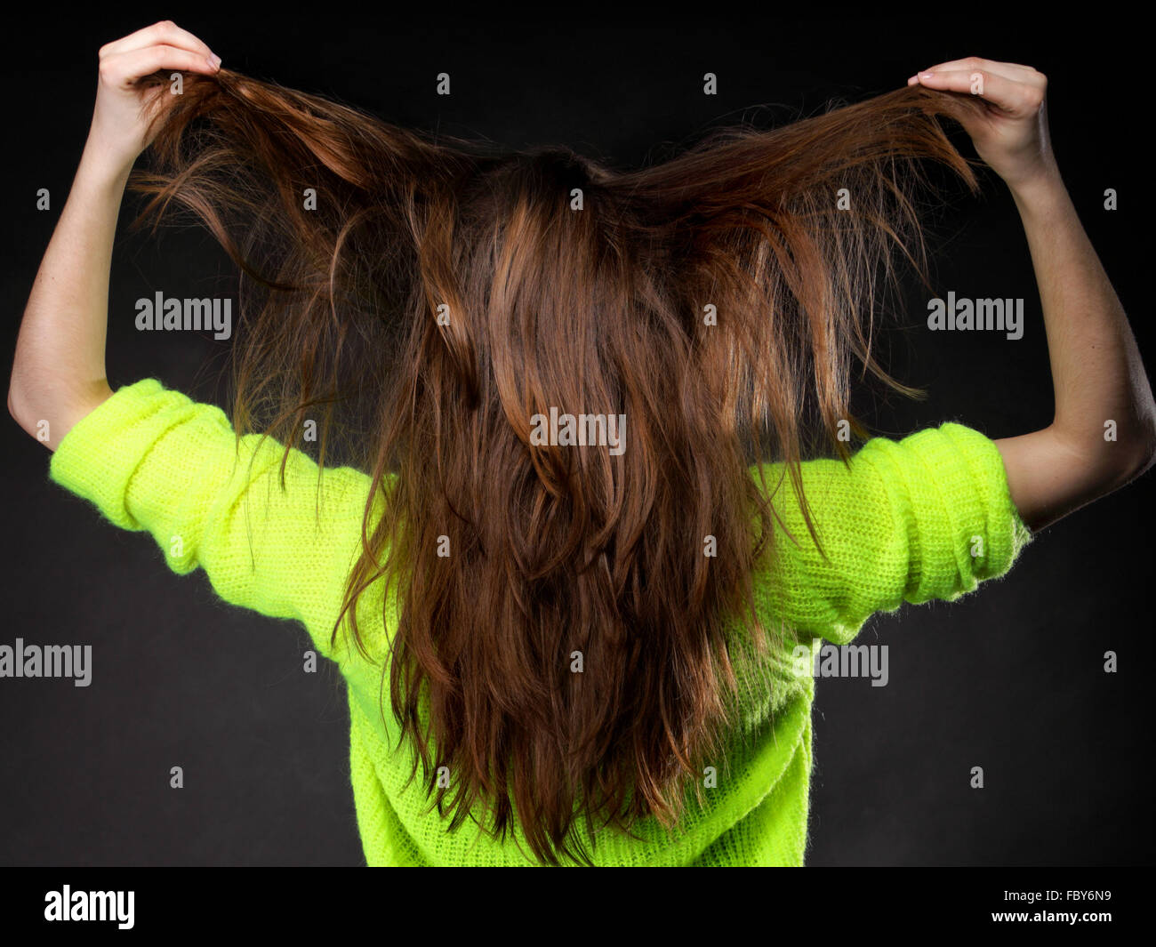 Girl with long black hair back view hi-res stock photography and images ...