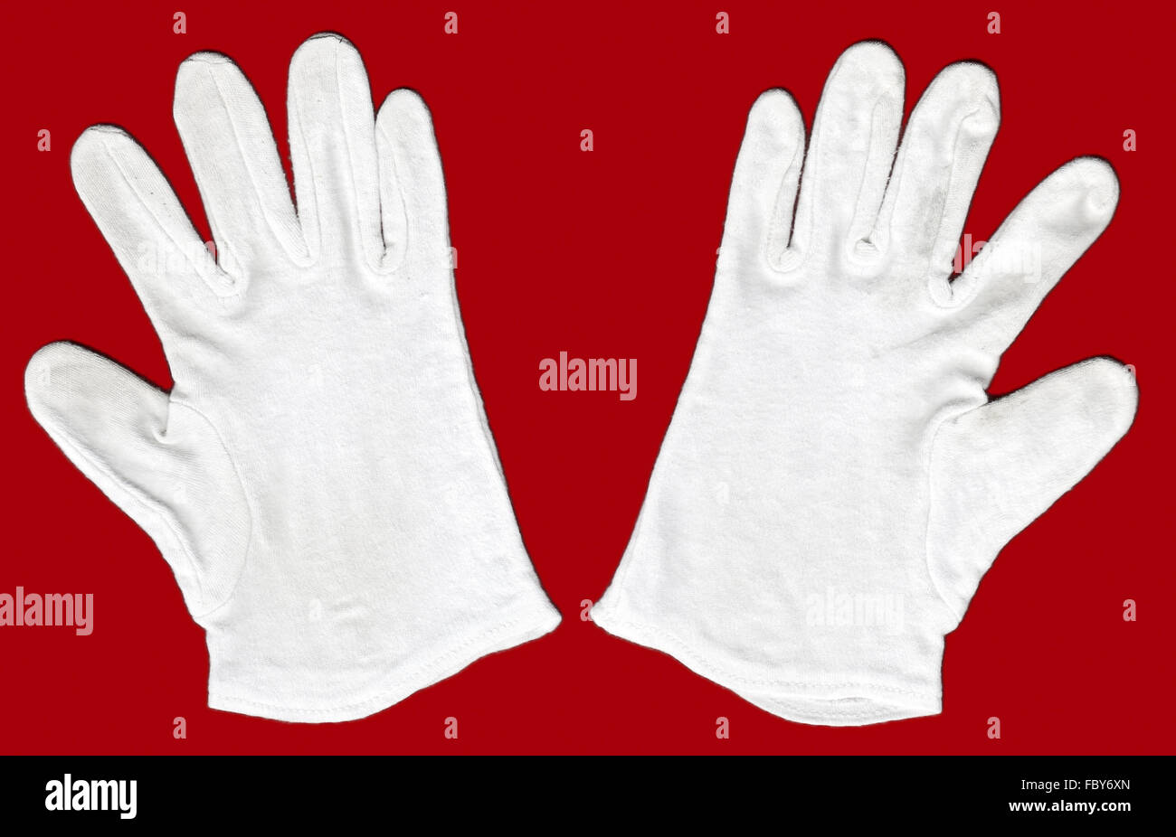 white cotton gloves Stock Photo - Alamy