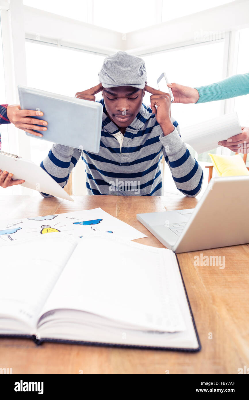 Work stressed man sitting desk hi-res stock photography and images - Alamy