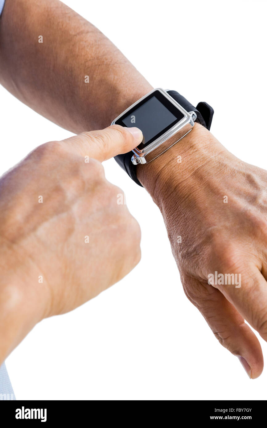 Close up of a smartwatch on a wrist Stock Photo - Alamy