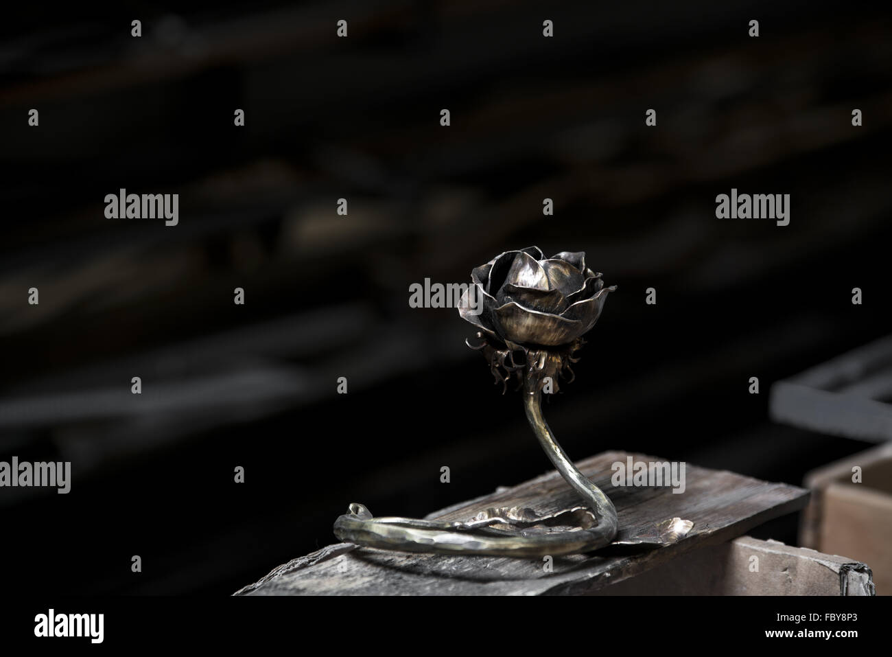 Forged Rose of copper Stock Photo - Alamy