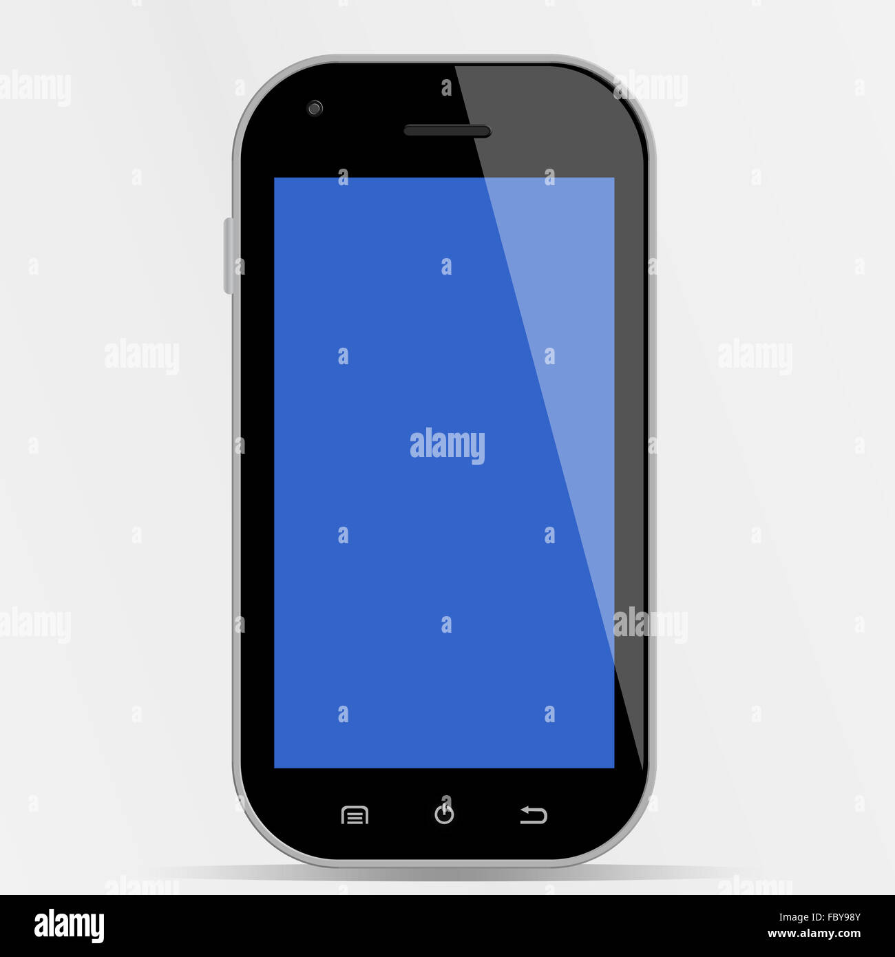 Smartphone with blue display Stock Photo - Alamy