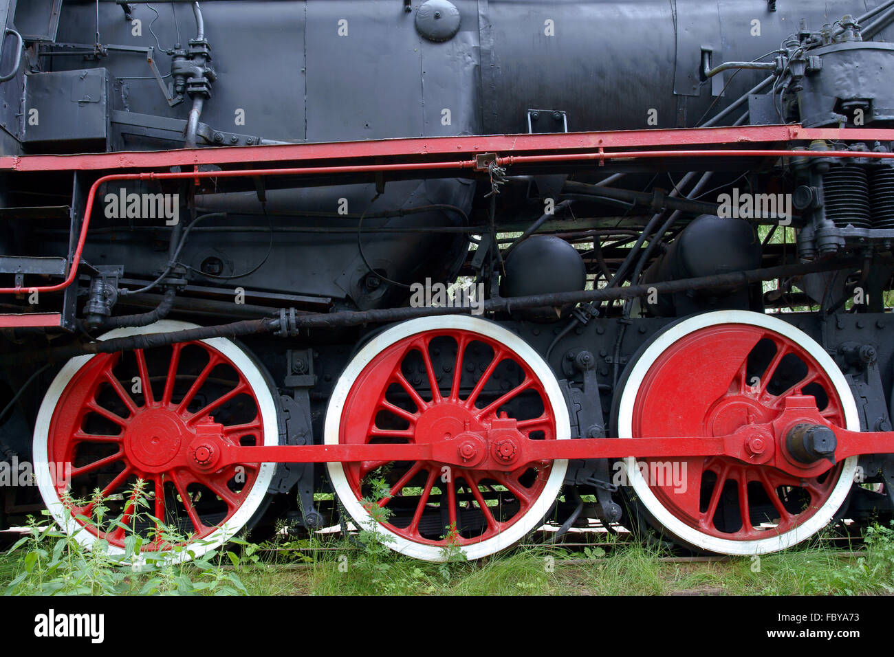 Red and white locomotive hi-res stock photography and images - Alamy