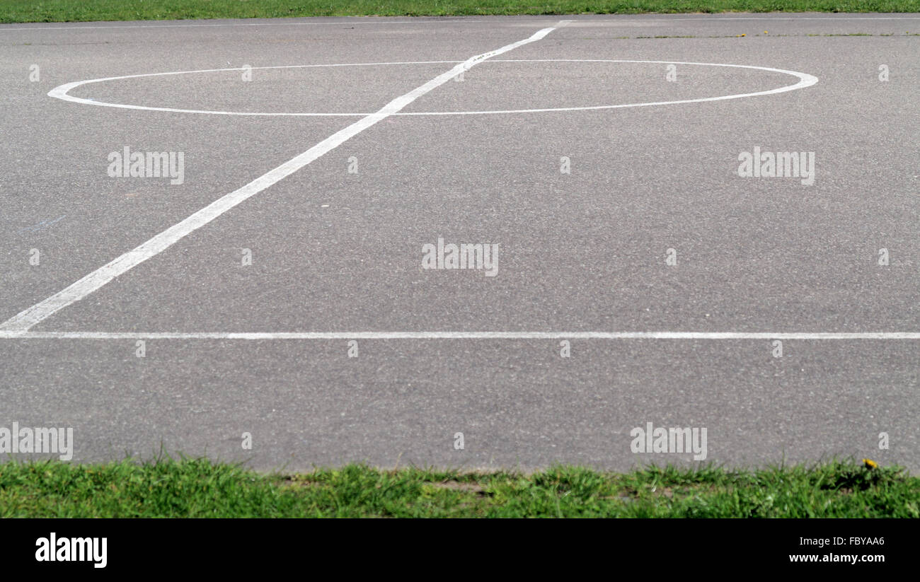 Sports markings on asphalt school playground Stock Photo - Alamy