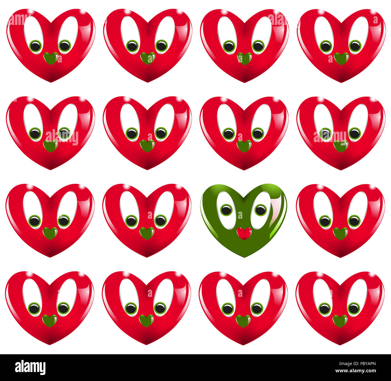 Hearts with eyes hi-res stock photography and images - Alamy