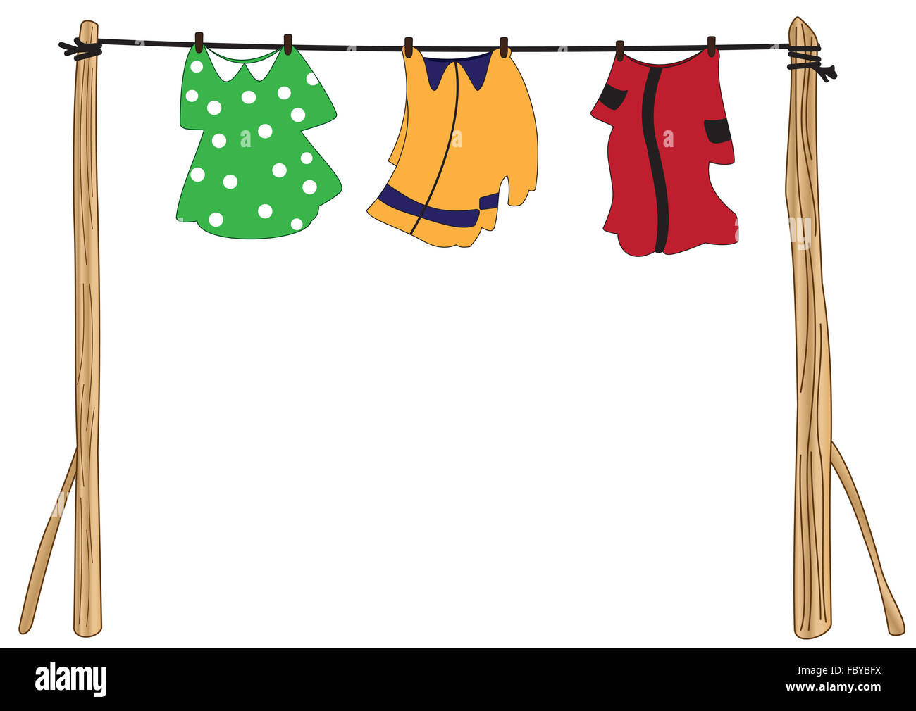 Clothes on a rope Stock Photo - Alamy